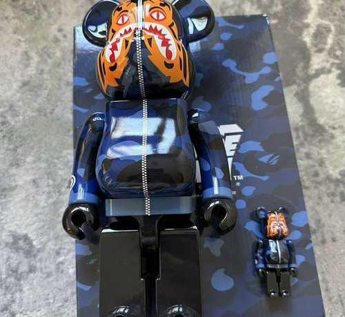 Bearbrick х Bape Camo Tiger 100 & 400 Set Blue