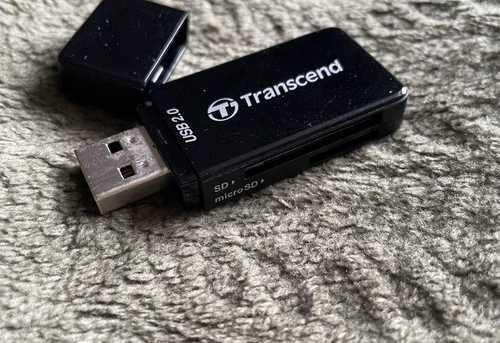 Картридер transcend usb SD/Microsd