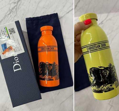 Термос/ бутылка Dior, меняющая цвет (оранжевый)