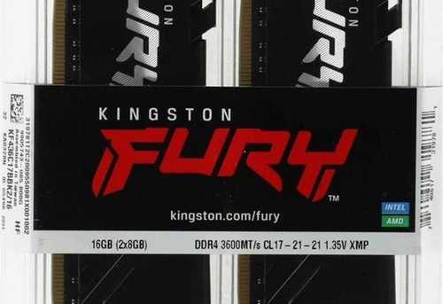 Оперативная память Kingston Fury 2x8гб 3600мгц