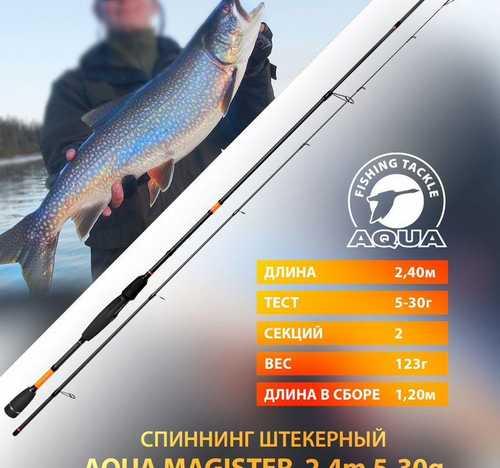 Спиннинг штекерный aqua magister 2,40m 5-30g