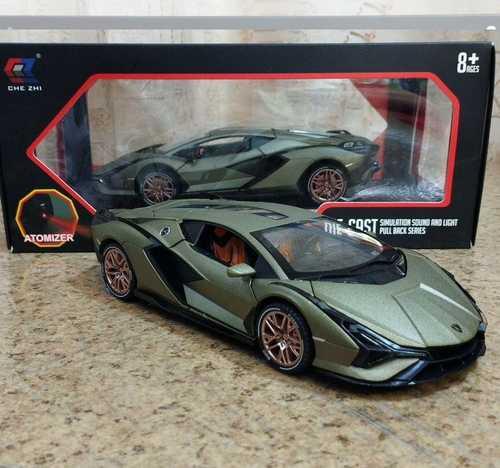 Lamborghini с дымом из выхлопной трубы модель 1:24