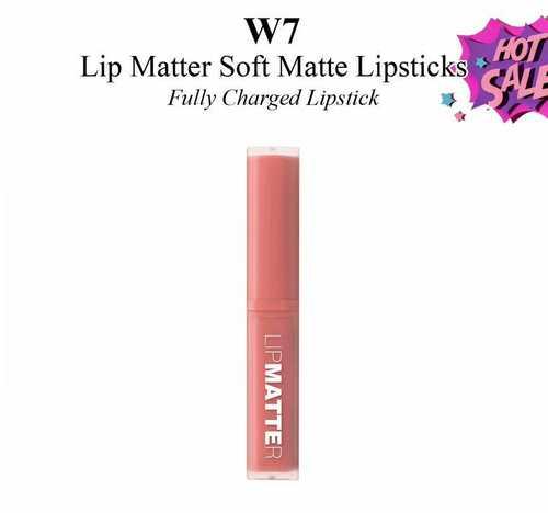 Жидкая матовая помада W7 LipMatter fully charged