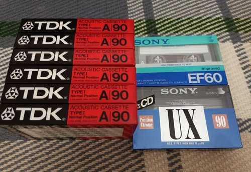 Аудиокассеты новые запечатанные sony, tdk