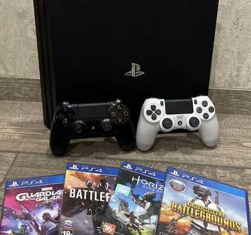 Ps4 Pro 1tb   4 диска с играми