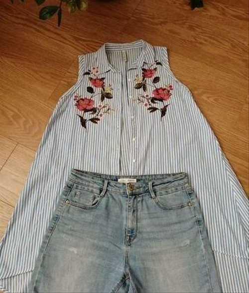 Джинсовые шорты бренда Stradivarius