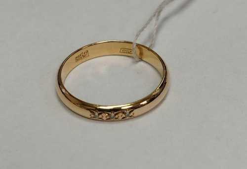 Золотое кольцо 17,5р бриллиант (9760)