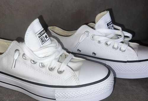 Кеды converse all star на толстой подошве белые 39