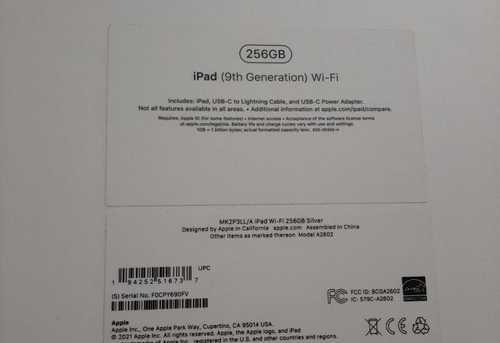 iPad 9th 2021 256gb оригинал