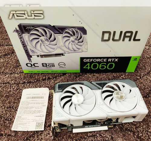 Asus RTX 4060 White на гарантии Днс