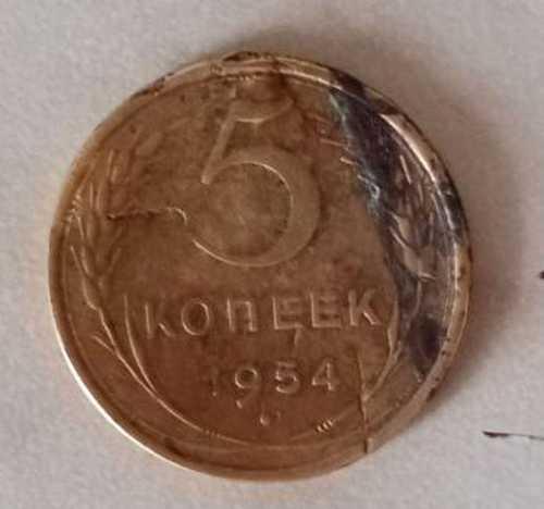 Монета 5 копеек 1954