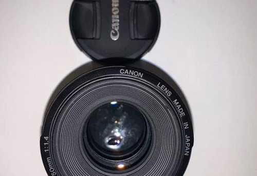 Объектив Canon Lens EF 50 mm 1:1.4