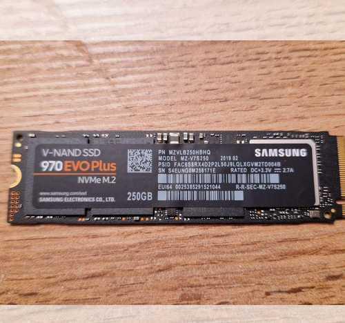 SSD Samsung 970 EVO Plus 250GB M.2 NVMe 2280 PCIe