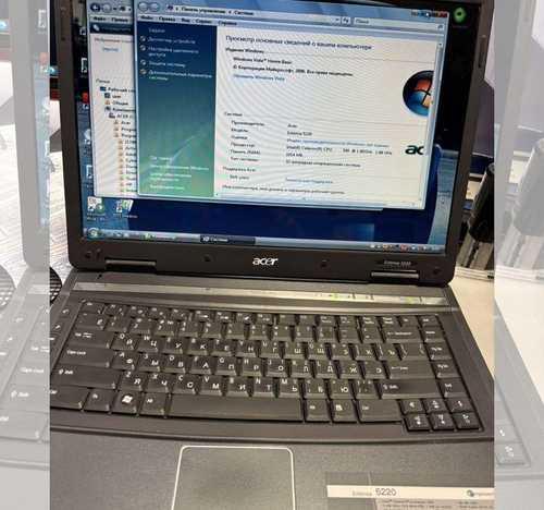 Ноутбук Acer 5220 extensa печатная машинка