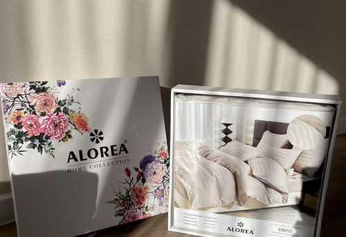 Комплект постельное белье Alorea страйпсатин евро