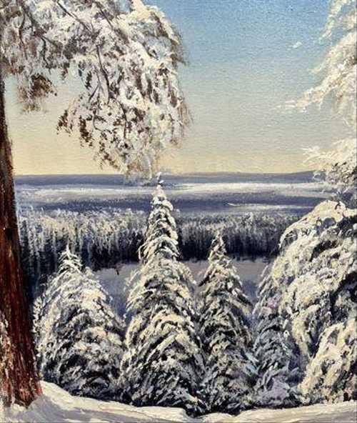 Картина зимний пейзаж «Зима» 90х60