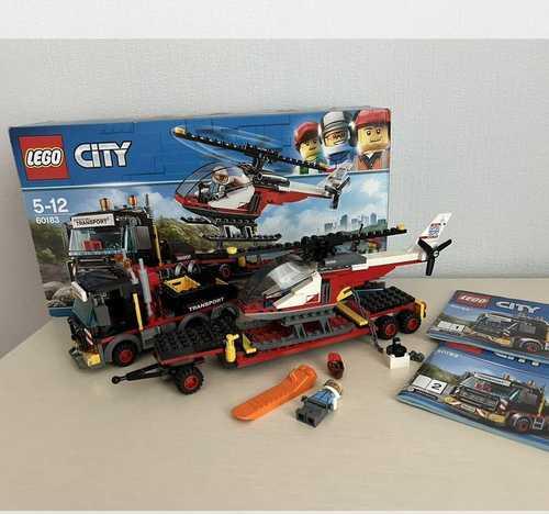 Lego city вертолет и трак 60183