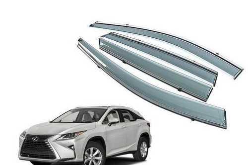 Дефлекторы окон Lexus UX 2019- нерж. молдинг хром