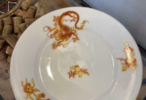 Антикварная тарелка Koenigszel мейсенский дракон