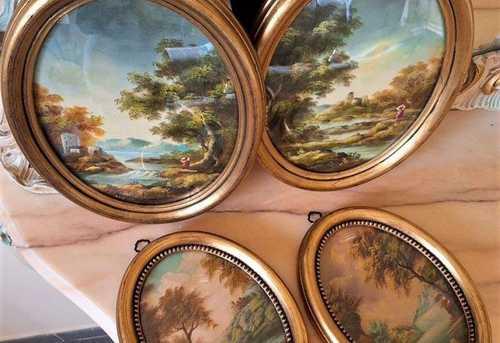 Картины маслом панно живопись пейзаж Италия антикв