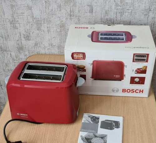 Тостер Bosch CompactClass TAT3A014, красный