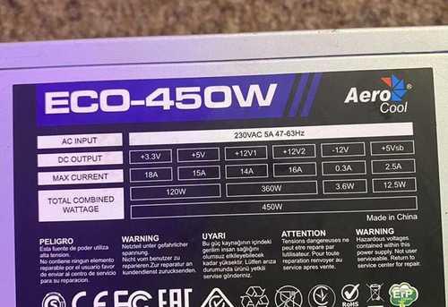 Блок питания aerocool eco 450w