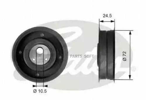 Gates T41079 T41079 ролик натяжной грм d72мм\ Audi
