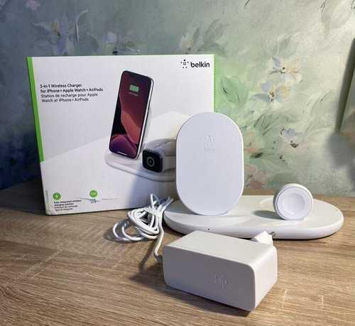 Беспроводная зарядка belkin для 3х устройств