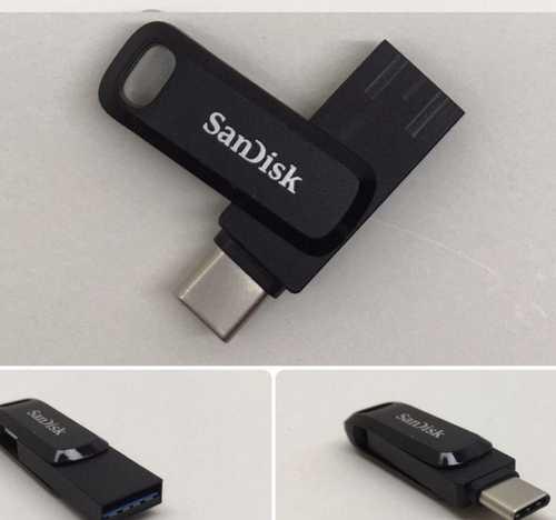 Флешка SanDisk Type-C + USB 100 мб/с