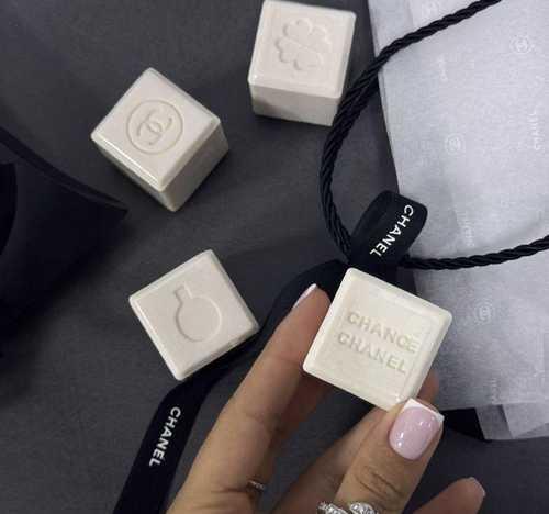 Chanel мыло 4 кубика в пакете с тишью и лентой