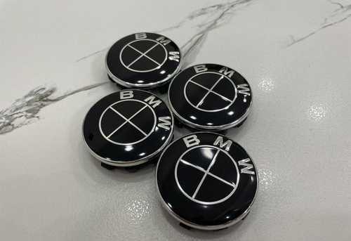 Колпачки в диски BMW 56 мм черные колесные