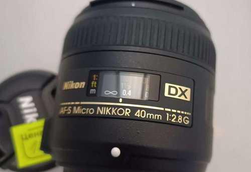 Объектив Nikon AF-S 40mm F 2,8 micro б/у