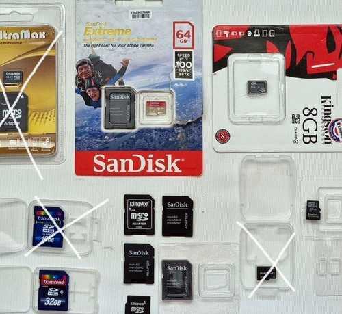Kingston Transcend SanDisk SD MicroSD 8-64 Gb