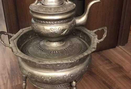 Чайник и таз-таган на углях Марокко