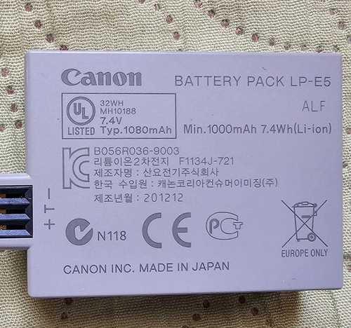 Аккумулятор Canon LP-E5