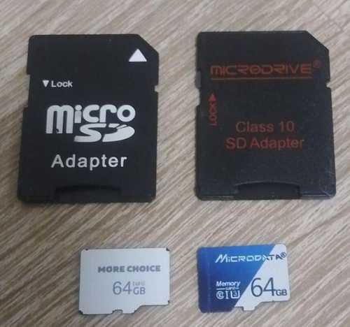 Карты памяти microsd 2шт