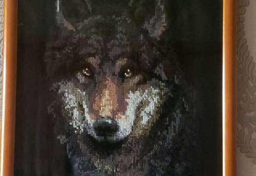 Картина волк вышивка крестиком