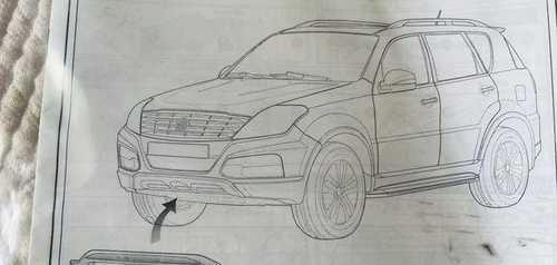 Накладка переднего бампера для SsangYong