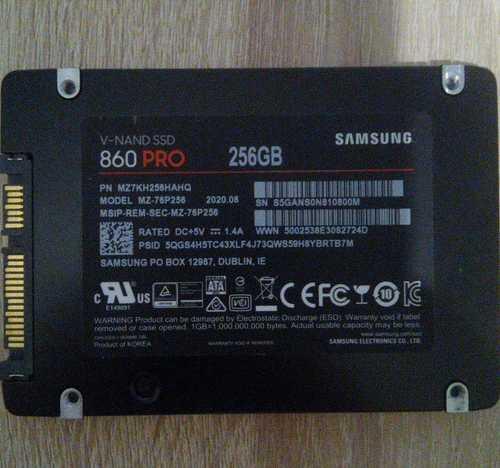 Ssd samsung 860 pro 256gb