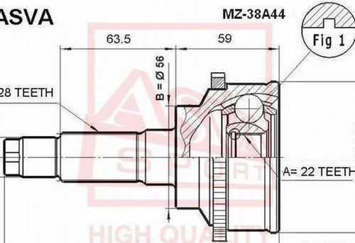 ШРУС наружный asva, MZ38A44