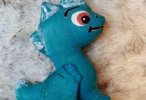 Елочная игрушка дракон голубой