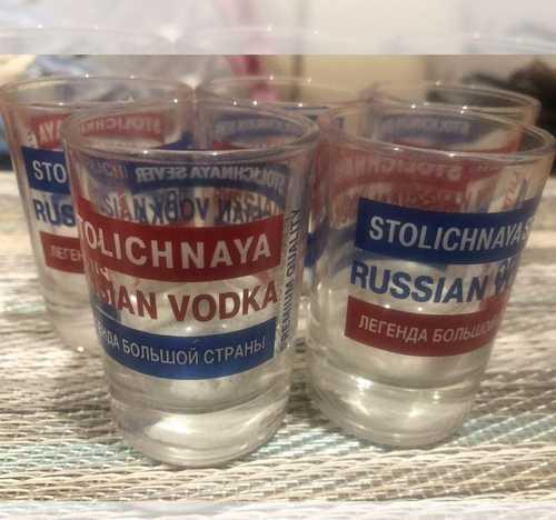 Подарочный набор стопок с надписью "Russian Vodka"