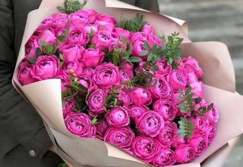 Пионовидные кустовые розы/Букет цветы с доставкой
