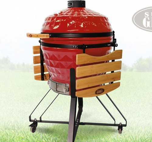 Керамический гриль Start Grill PRO красный, 61 см