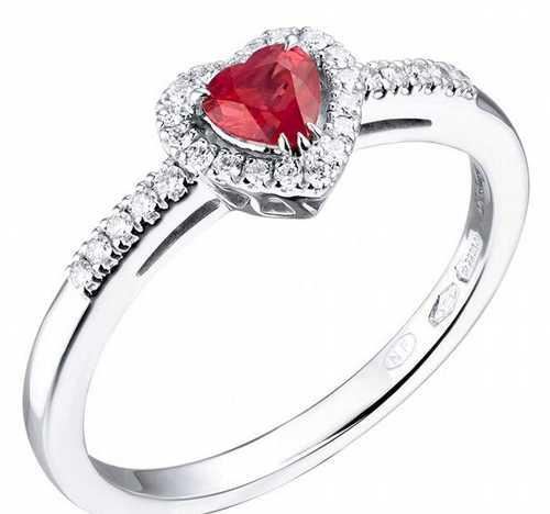 Кольцо Mercury 0,27 ct Heart Ruby & Diamonds & White Gold MR18749WR