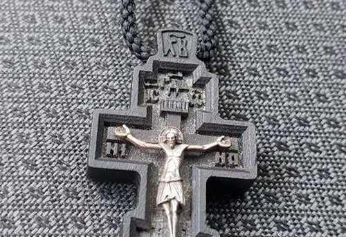Крест деревянный с гайтаном мужской
