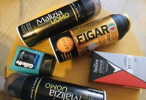 Пена для бритья Malizia, Rexona, гель Gillette