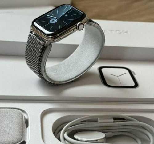 Часы apple watch 4 44 mm stainless steel LTE