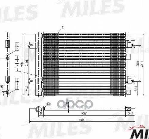 Конденсер renault logan 1.4-1.6 1.5td 04- Miles 61