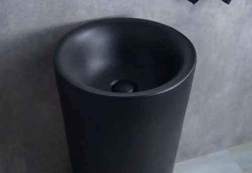 Напольная черная раковина для ванной Gid Nb130bg